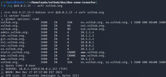 Penetration Testing: Create A DNS Zone Transfer Lab
